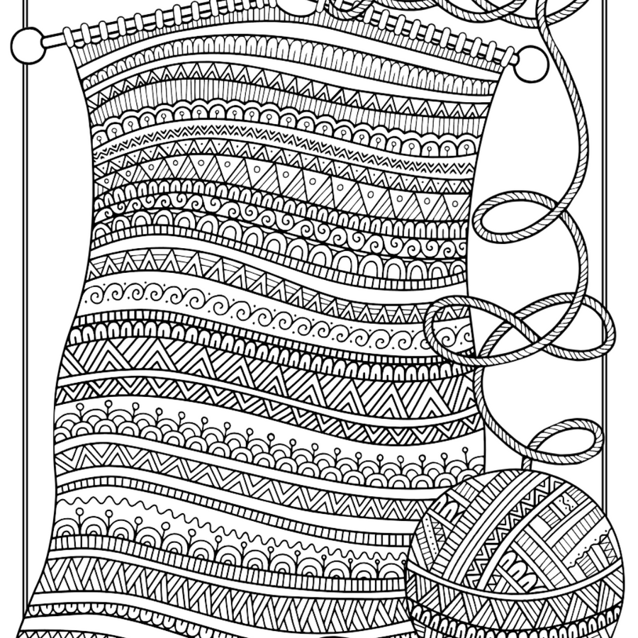 Knitting Colouring Page – Castle Arts