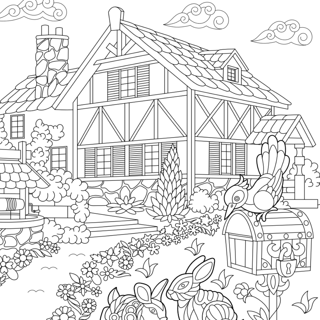 Spring Meadow Colouring Page | Spring Theme – Castle Arts