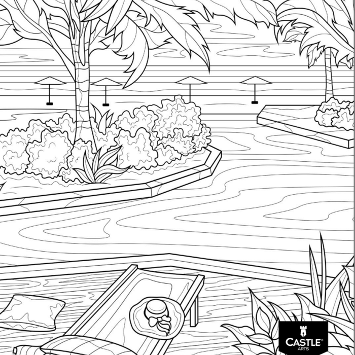 Swimming Pool Colouring Page – Castle Arts
