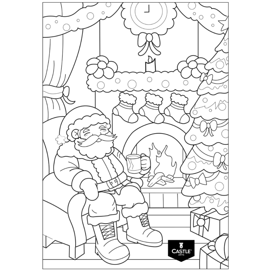 Santa Claus Colouring Page – Castle Arts