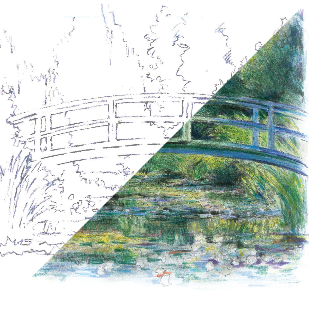 Monet Pond Bridge | 24 Piece Monet Coloured Pencil Set – Castle Arts