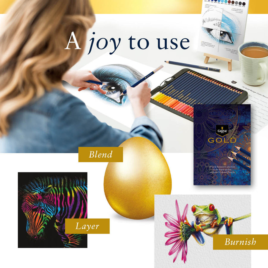Castle Gold Edition Coloured Pencils | Premium, High Quality Colour ...