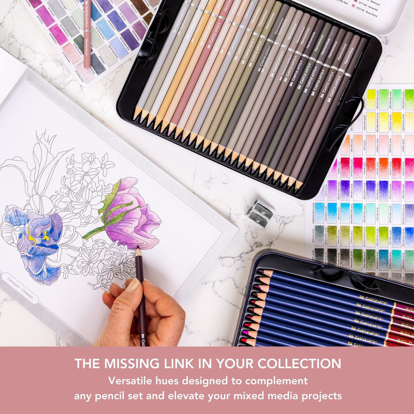 72 Piece Harmonious Coloured Pencil Set Tin – Castle Arts