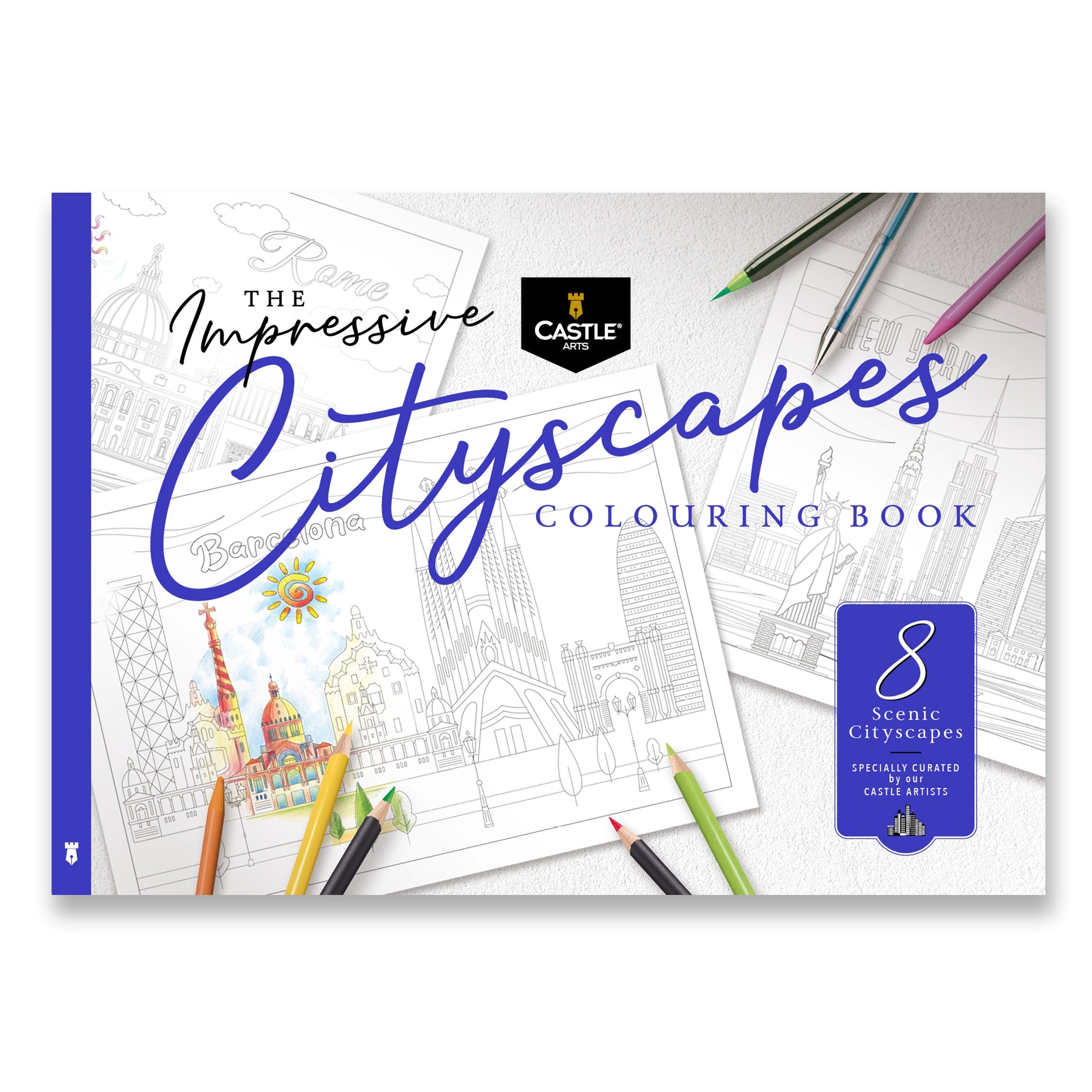 Castle Arts | Printable Scenic Cityscapes Colouring Book [Digital Download]